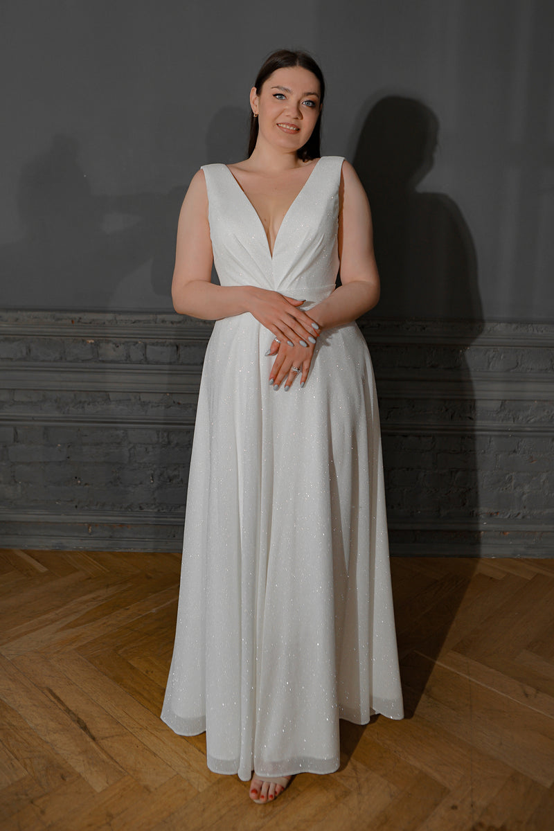 Plus Size Glitter Wedding Dress Kossy – Olivia Bottega