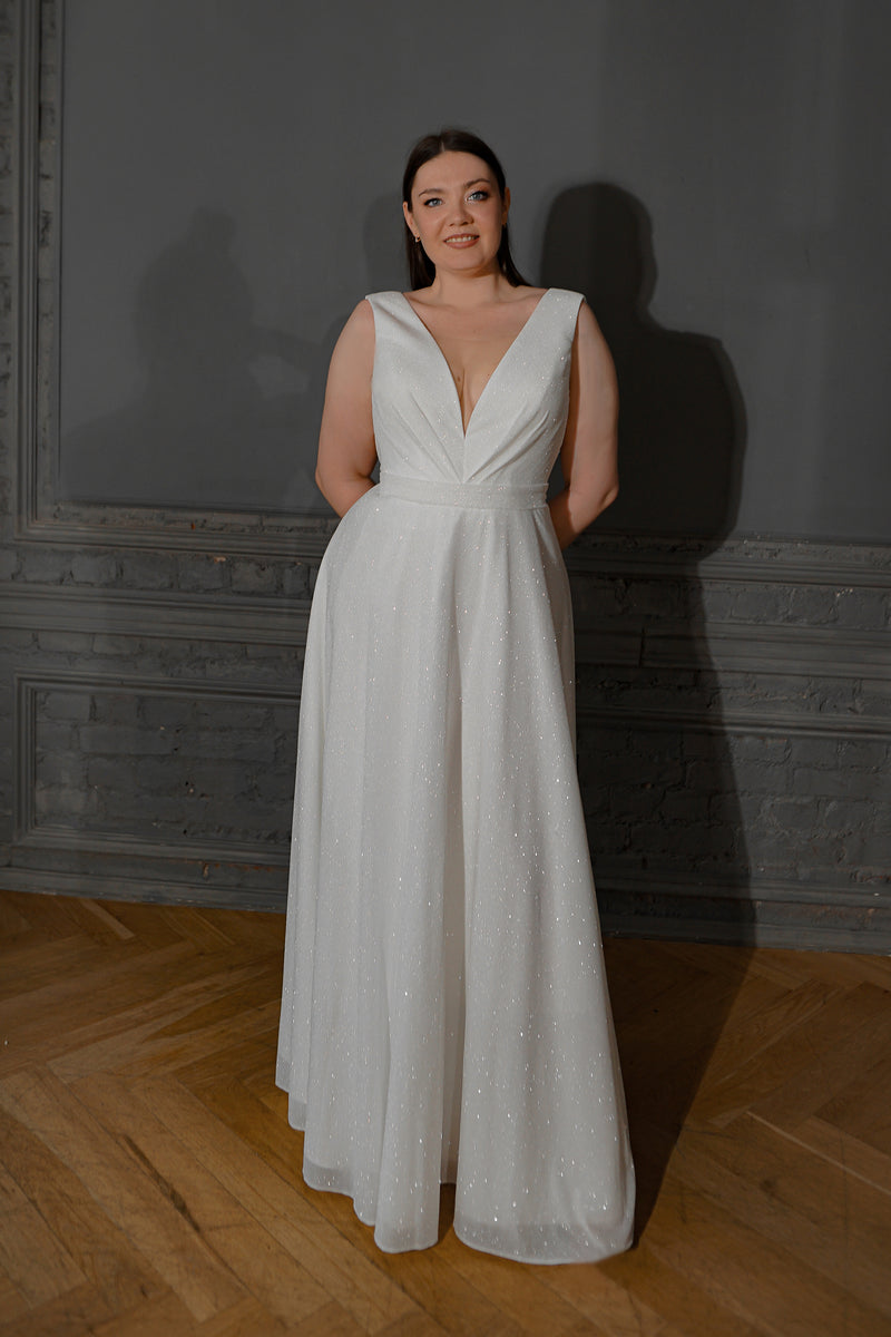 Plus Size Glitter Wedding Dress Kossy – Olivia Bottega
