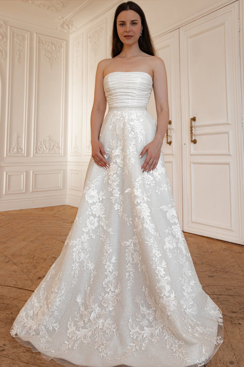 2 in 1 Wedding Dress Ebba With Detachable Divon Skirt – Olivia Bottega
