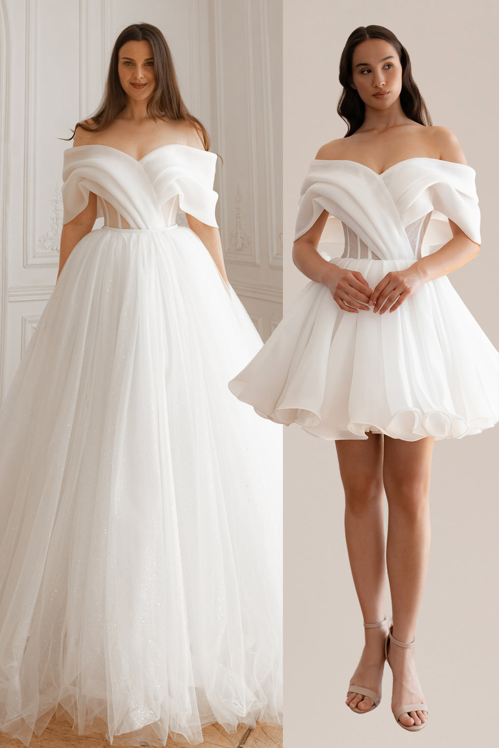 2 in 1 Wedding Dress Inali with Detachable Romanica Skirt – Olivia Bottega